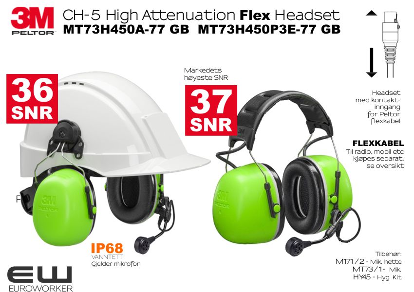 3M Peltor CH-5 High Attenuation Flex Headset - Ground Mechanic ...