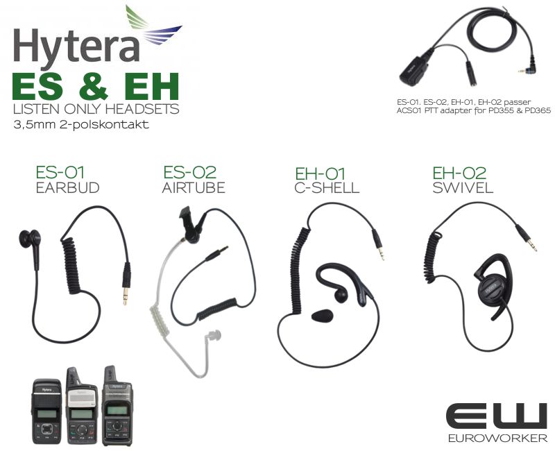 Hytera ES-02 Universal Acoustic Tube (3,5mm, Listen Only)