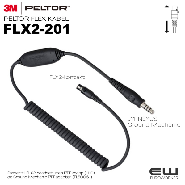 3M Peltor FLX2-201 Systemkabel XPI (Ground Mechanic, J11) , FLX2-201 ...