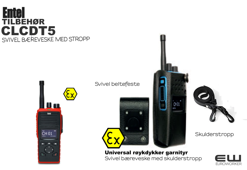 Entel DT885FF - ATEX Røykdykker Marine Radio (UHF, IIB 2W, Solas, Med 2 ...