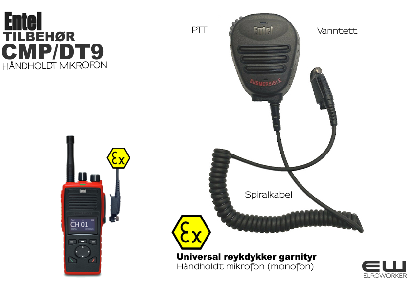 Entel DT885FF - ATEX Røykdykker Marine Radio (UHF, IIB 2W, Solas, Med 2 ...