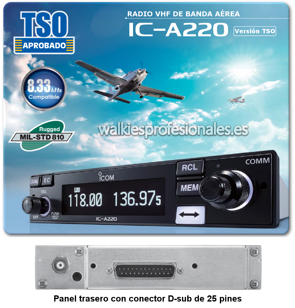 Icom IC-A220 TSO Airband Radio (VHF)