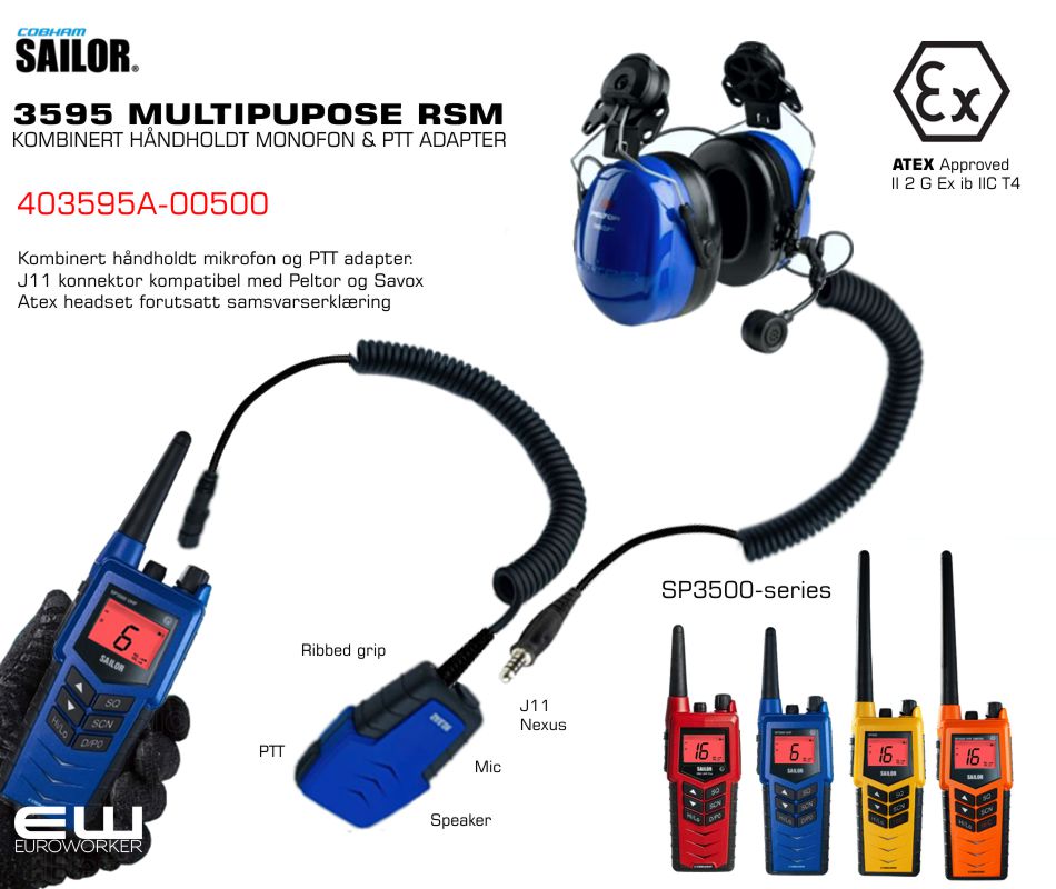 Sailor 3595 Atex Remote Speaker Microphone - 403595A-00500
