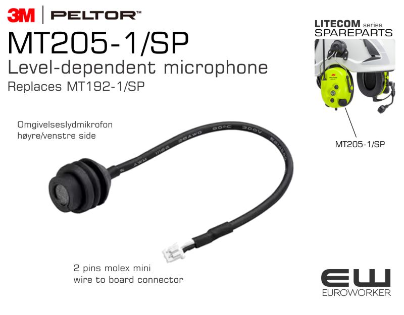 3M Peltor MT205-1/SP - Level-dependent microphone