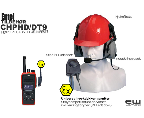 Entel DT885FF - ATEX Røykdykker Marine Radio (UHF, IIB 2W, Solas, Med 2 ...