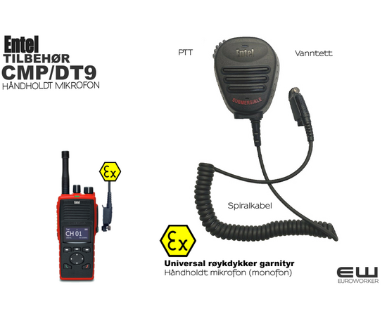 Entel DT885FF - ATEX Røykdykker Marine Radio (UHF, IIB 2W, Solas, Med 2 ...